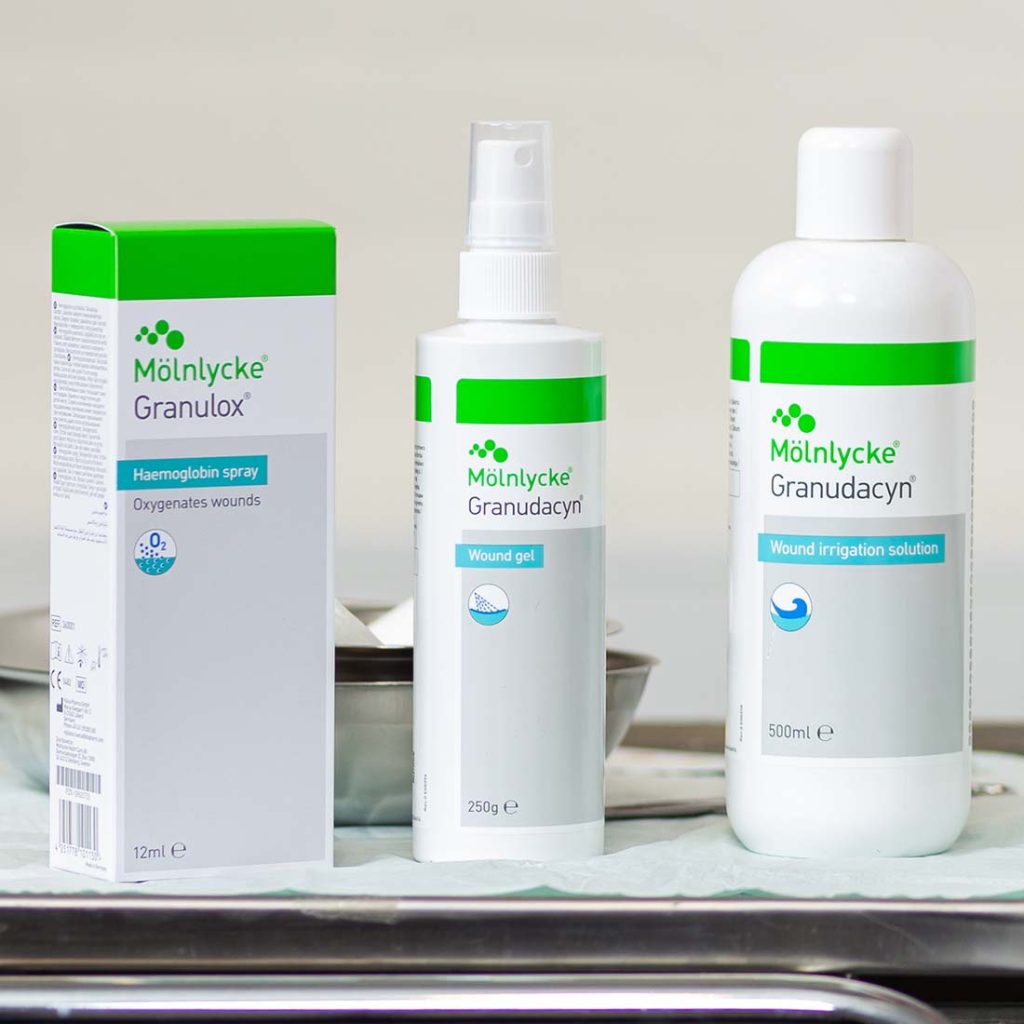 Solução para limpeza do leito da ferida Granudacyn 250ml - Mölnlycke